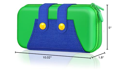 Switch Case, Switch Carrying Case Compatible with Nintendo Switch & Switch OLED Console, Portable Hard Shell Travel Storage Switch Carrying Case for Switch Accessories & Games, Switch Game Case Green