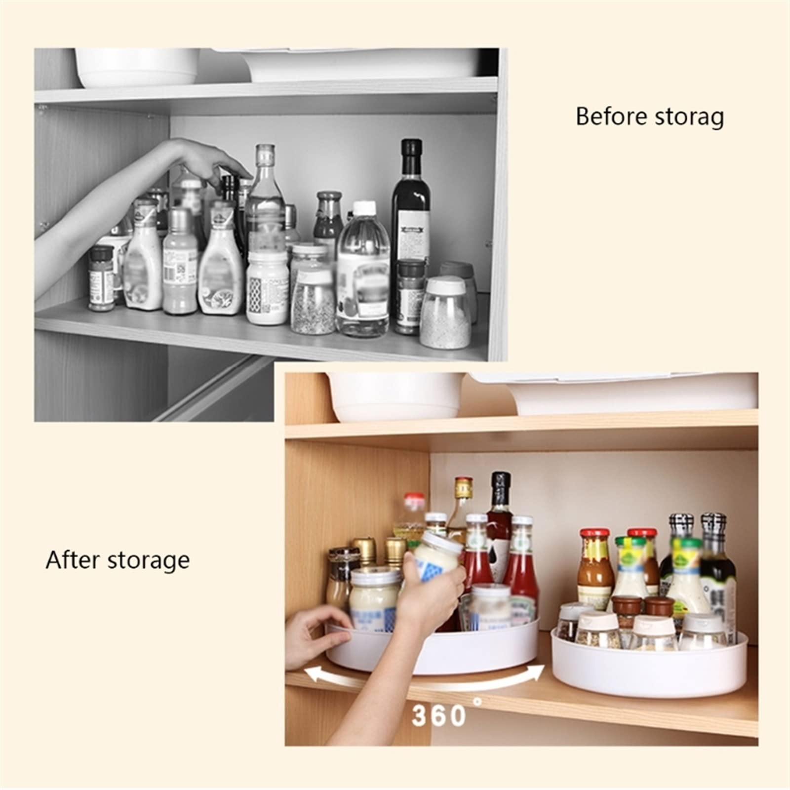 DEPILA Multifunctional,Food Tray Rotating Rack Desktop Multi-Functional Non-Slip Storage Tray Tray (Color : 2)