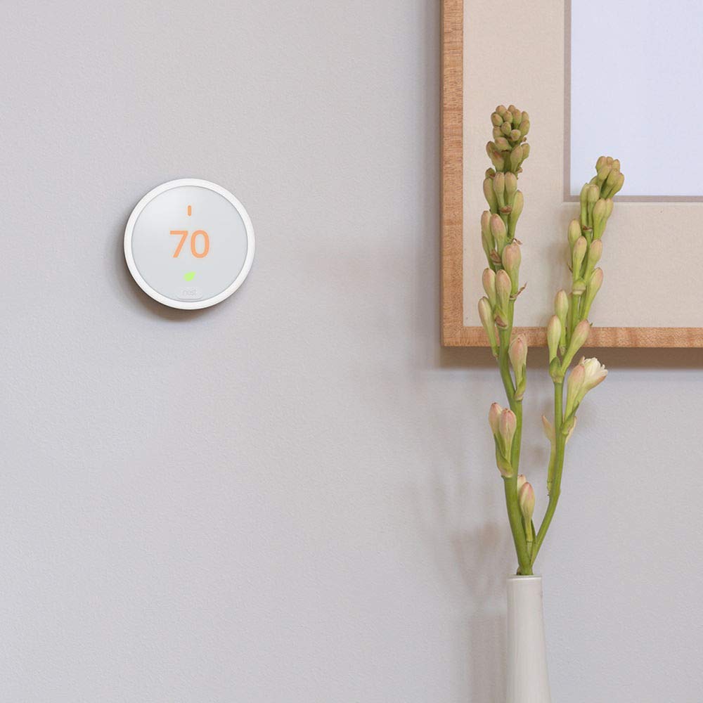 Google Nest Thermostat E - Programmable Smart Thermostat for Home T4000ES - 3rd Generation Nest Thermostat (Frosted White)- Compatible with Alexa