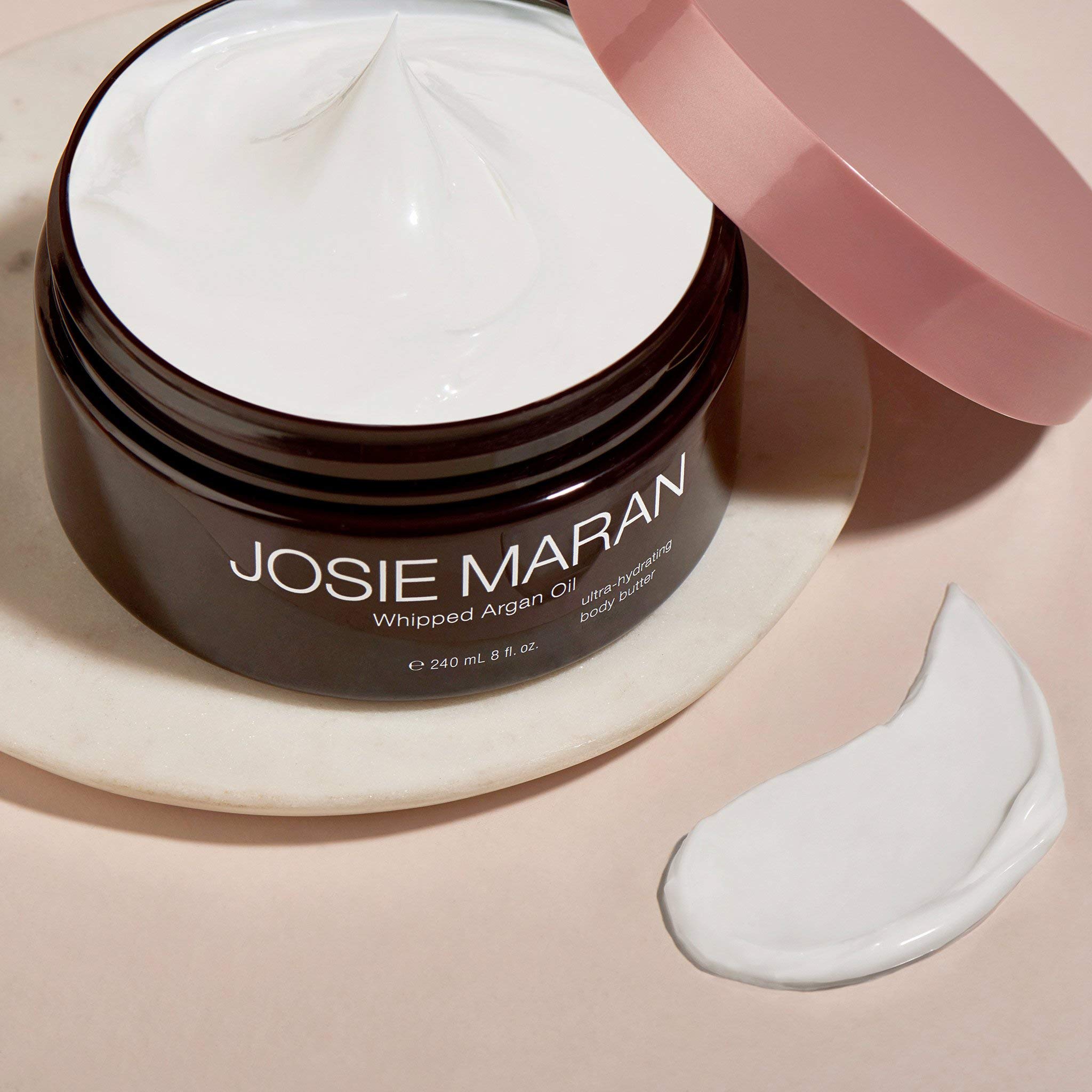 Josie Maran Whipped Argan Oil Body Butter - Immediate, Lightweight, and Long-Lasting Nourishment to Soften and Hydrate Skin (240ml/8.0oz, Sweet Citrus)
