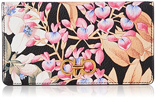 Salvatore Ferragamo 22D779 Women's Long Wallet, StampaGiardino/Nero [Parallel Import]
