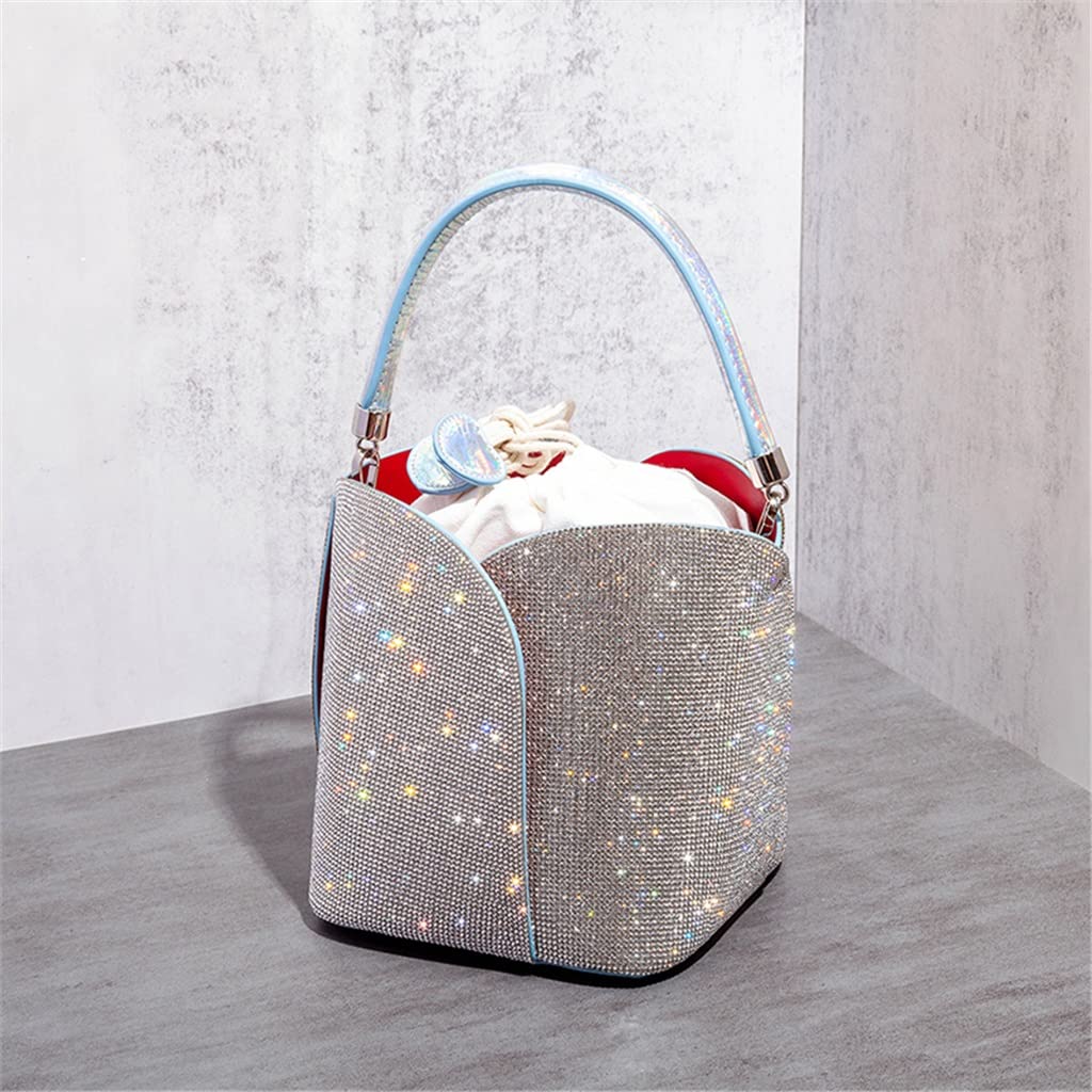 CCBUY 2021 Party Wedding Rhinestone Bucket Evening Clutch Floral Chain Novelty Purses and Totes