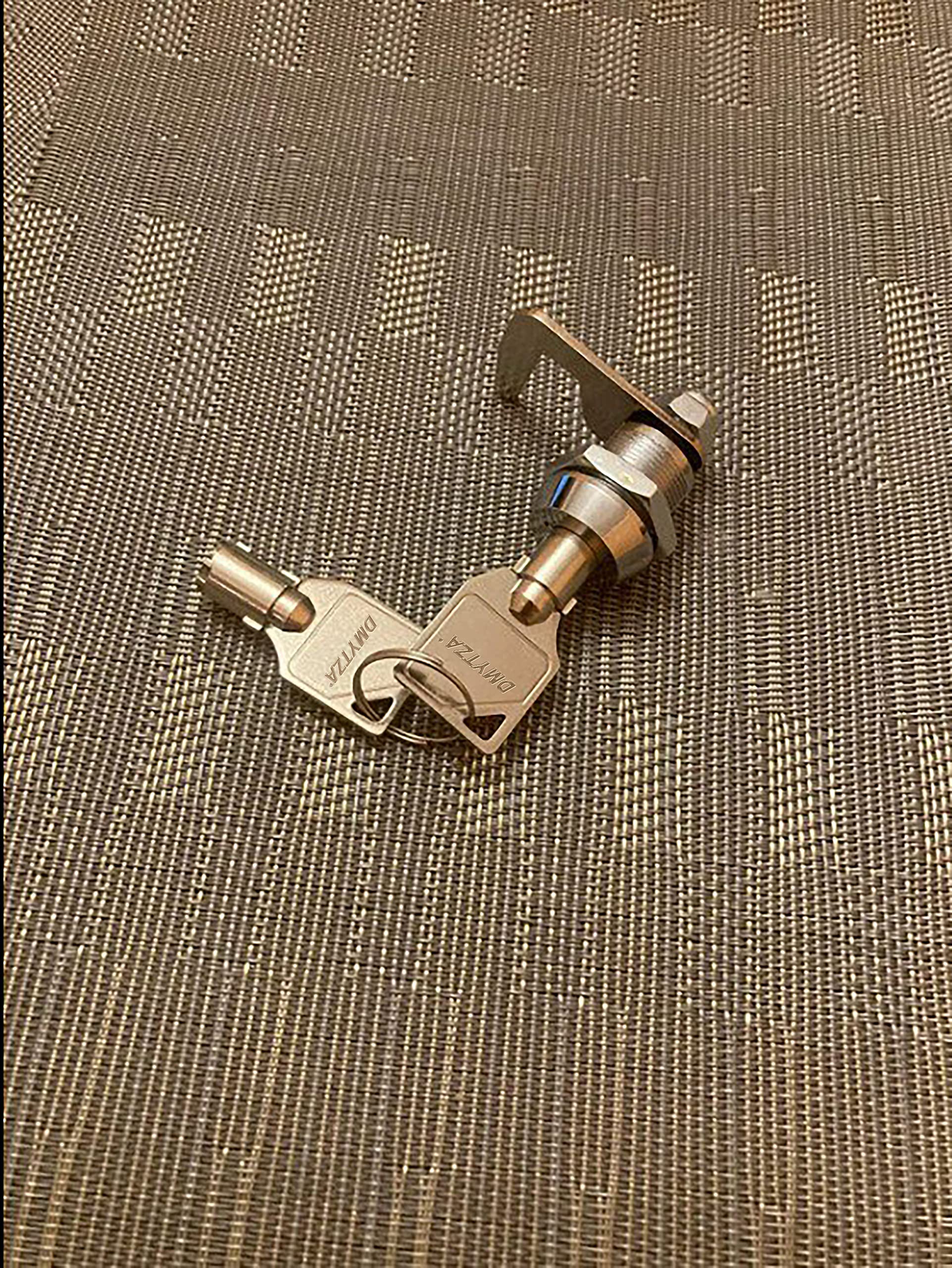 Cam Lock 5/8" Toolbox Lock 90 Degree, Tubular Lock with 2 Keyes, Cylinder Lock for File Cabinet and Mailbox use, Zinc Alloy