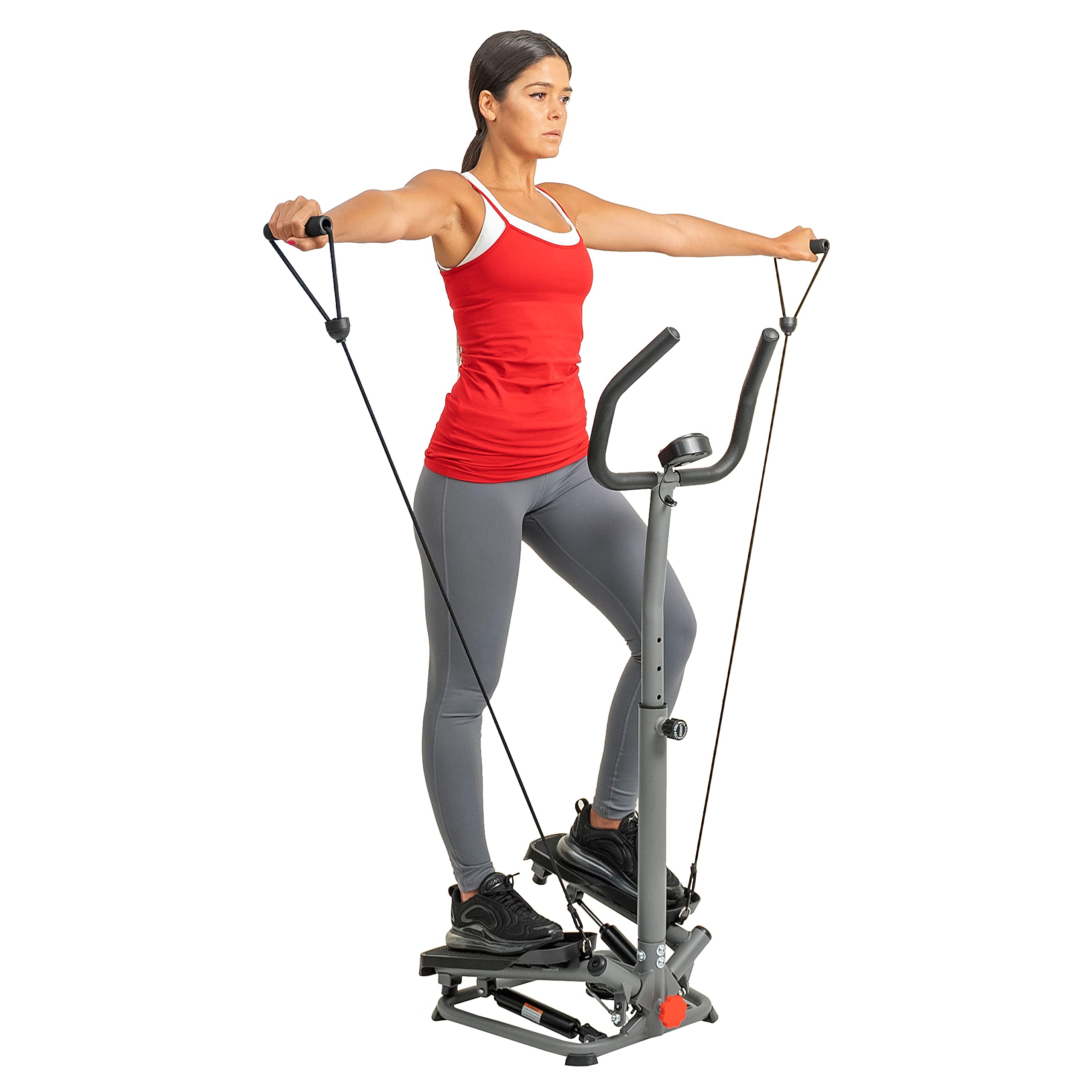 Sunny Health & Fitness Handlebar Fitness Step Machine with Resistance Bands - SF-S020065