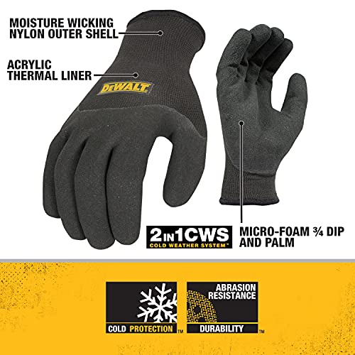DEWALT DPG737M Thermal Insulated Grip Glove 2 In 1 Design, Medium, Multi