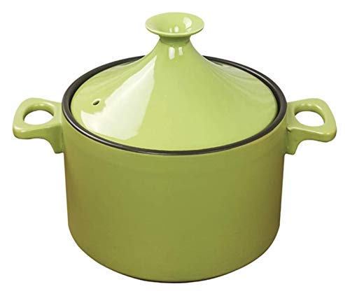 Clay Pot for Cooking, Sauce Side Dish,Moroccan Tagine Cooking Pot,Steamer Bra Braise Pan,Handmade Ceramic Casserole,4L Tagine Ceramic Pot,Healthy Clay Pot for Braising Slow Cooking YYDD