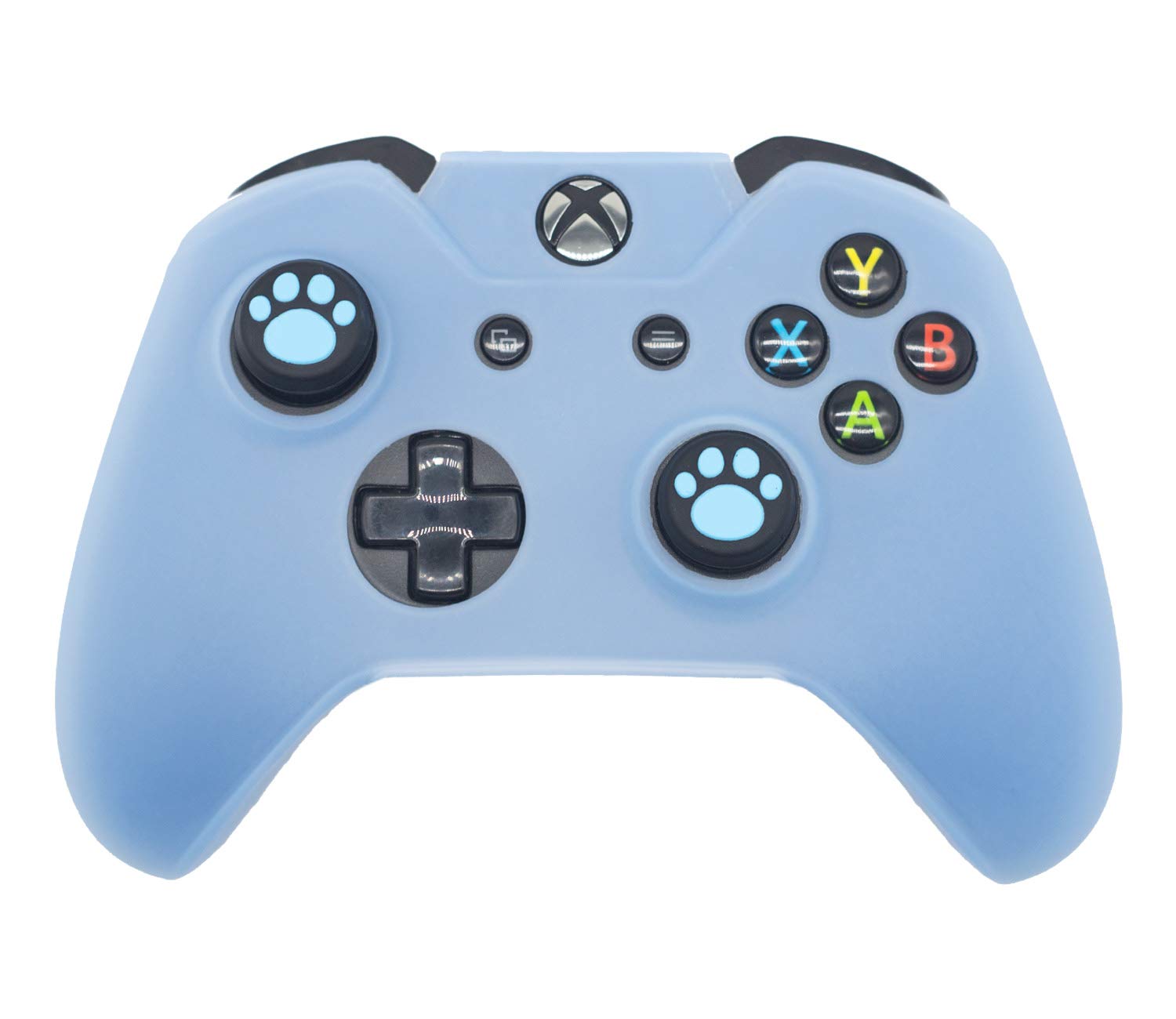BRHE Cute Skin Cover for Xbox-One/Series X/S Controller Anti-Slip Silicone Grip Protective Case Accessories Set Wireless/Wired Gamepad Joystick with 2 Cat Paw Thumb Grips Caps (Blue)