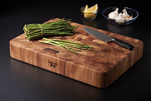 Ironwood Gourmet End Grain Union Stock Yard Professional Chopping Butcher Block, Brown, 14 x 20 x 2.75"