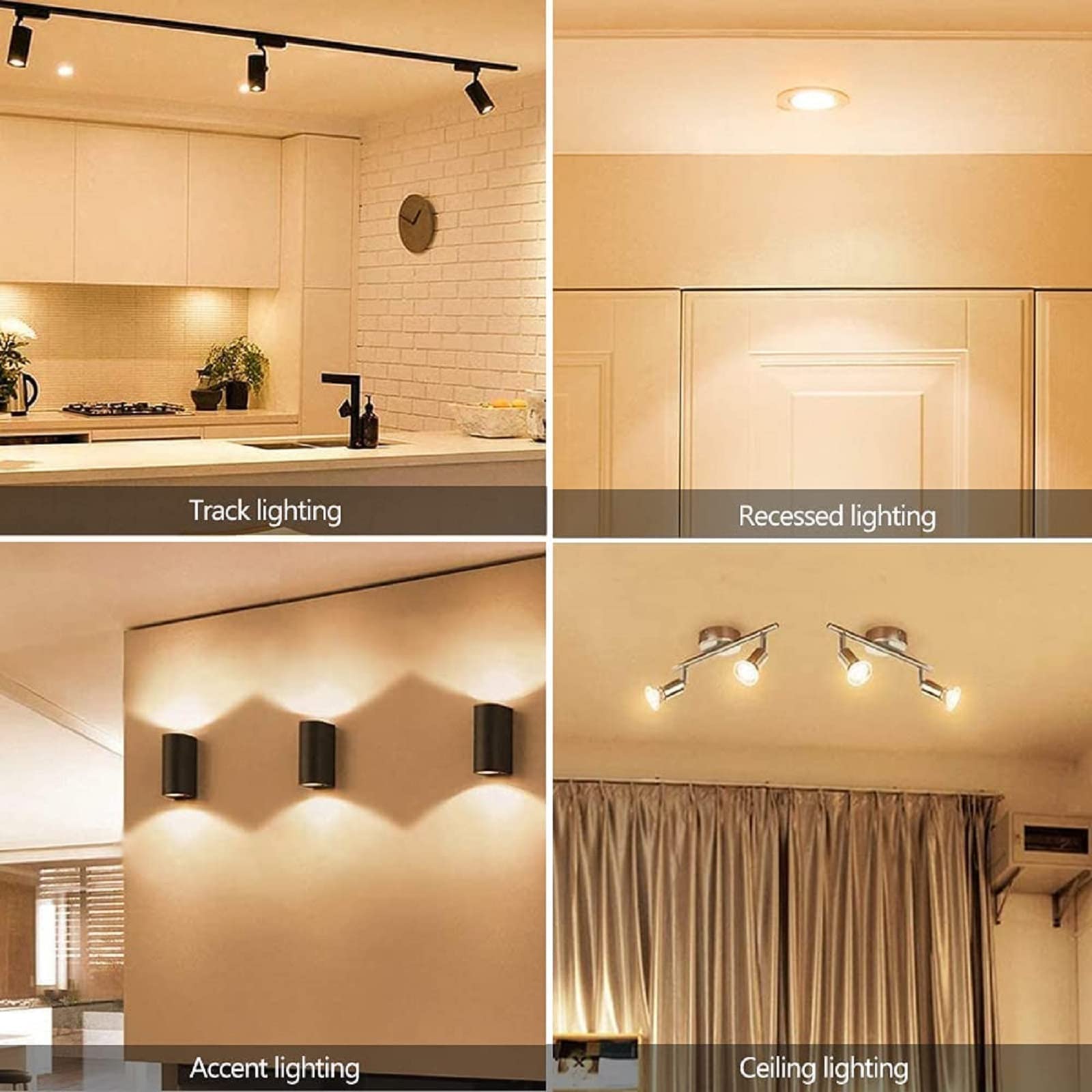 ETUOLMP GU10 Halogen Light Bulbs 2 Pin, 6 Pack GU10 Bulb Warm White, Dimmable GU10+C 120V 35W Bulb for Wax Warmer Bulbs, Track Light Bulbs, Range Hood Light Bulbs, Candle Warmer Light Bulbs