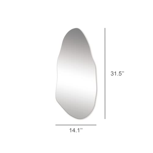 Irregular Mirror for Wall,Bathroom Mirrors for Vanity Entryway Living Room,Asymmetrical Body Mirror Frameless Mirror(32''x15'')