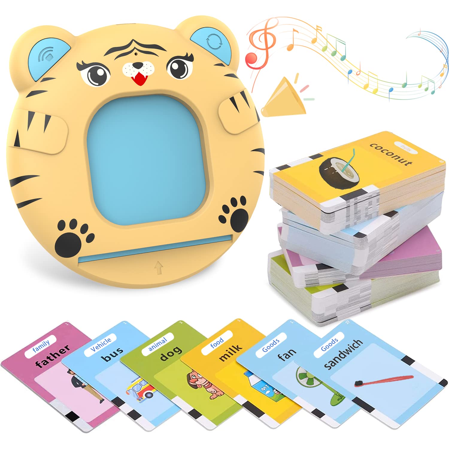 Talking Flash Cards Learning Toys for 2 3 4 5 6 Year Old Kids Toddler Flash Cards, Educational Toddlers Toys Reading Machine with 224 Words, Preschool Montessori Toys and Birthday Gift for Kids