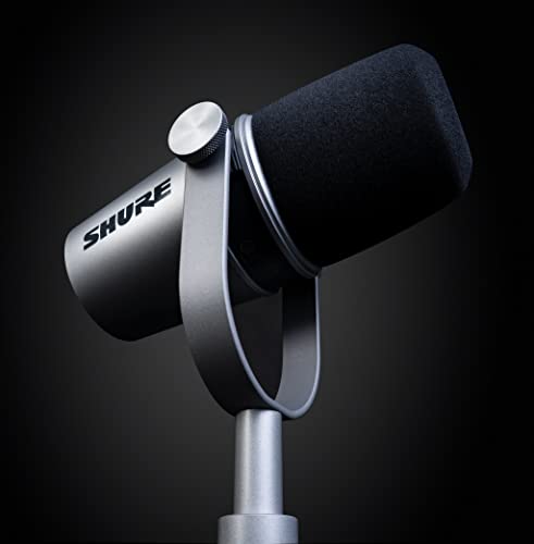 Shure MV7 USB/XLR Dynamic Microphone + SE215 Professional in-Ear Headphones for Podcasting, Recording, Streaming & Gaming, Built-in Headphone Output, Voice-Isolating Technology - Silver/Clear