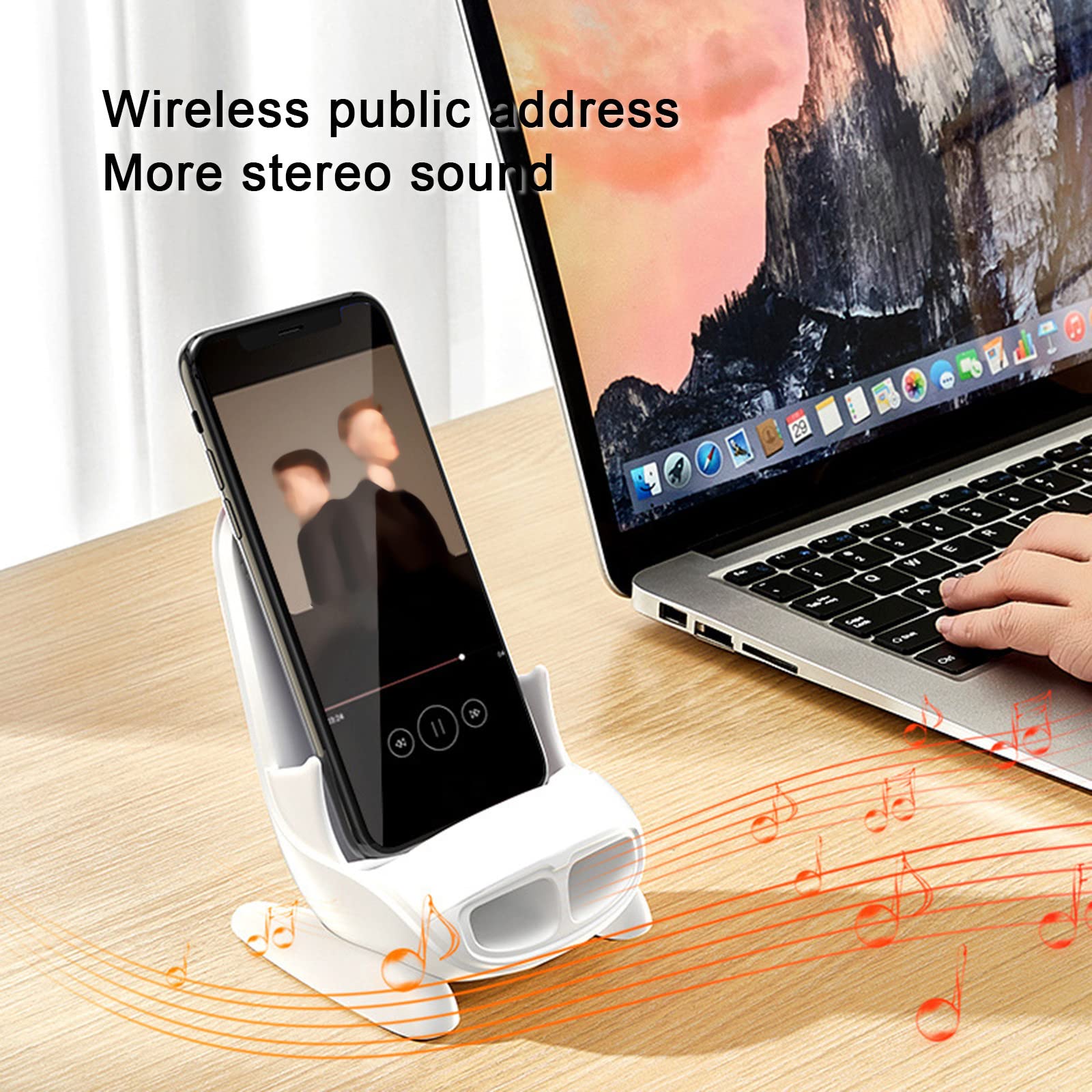 Clearance Portable Mini Chair Wireless Charger, 3 in 1 Wireless Charger Station, Multifunctional Wireless Charging Station Phone Stand Holder Bracket with Musical Speaker Function