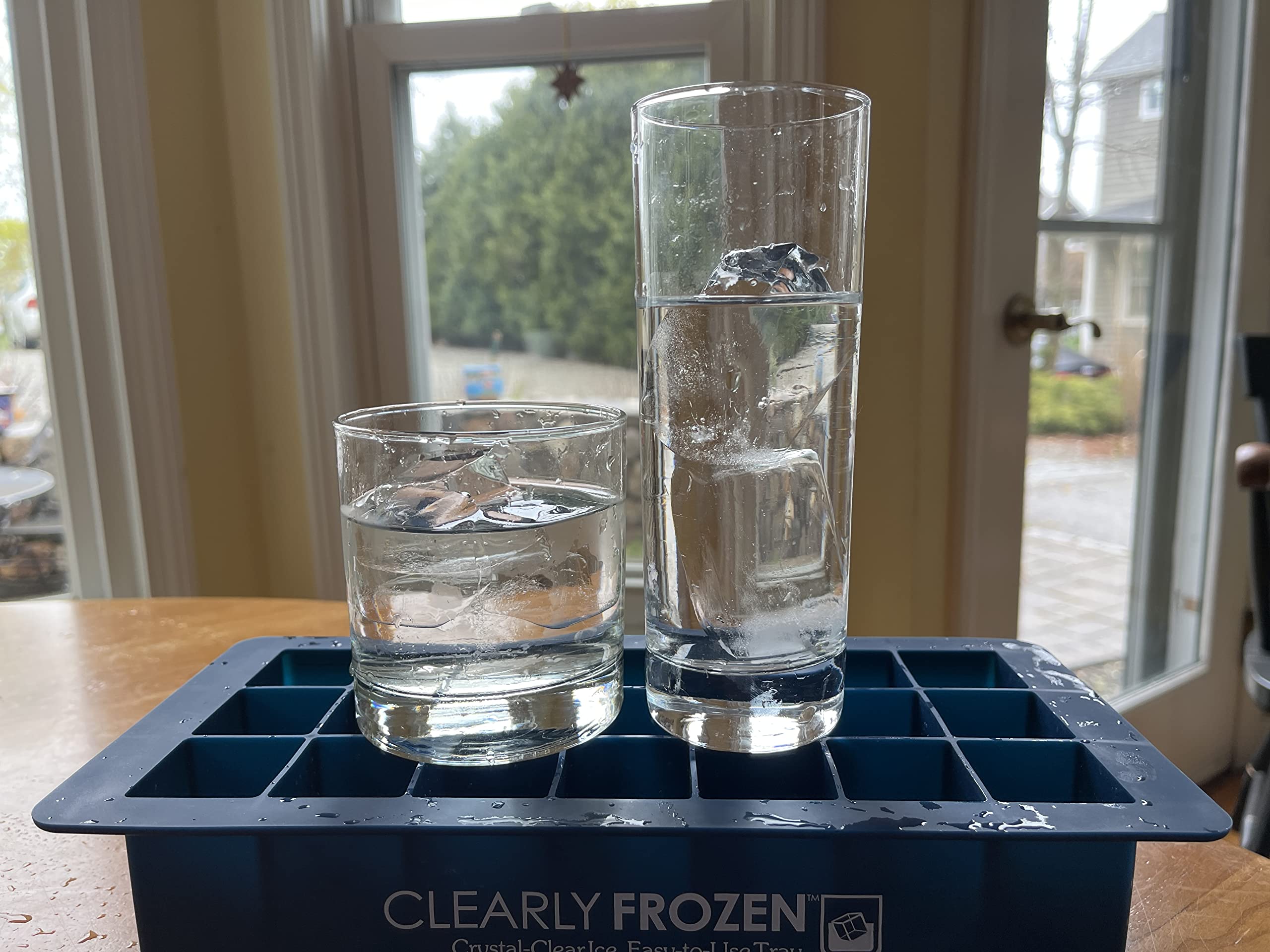 ClearlyFrozen 10 x 2 Inch Clear Ice Cube Maker Plus Interchangeable 21 x 1.3 Inch Clear Ice Cube Mold