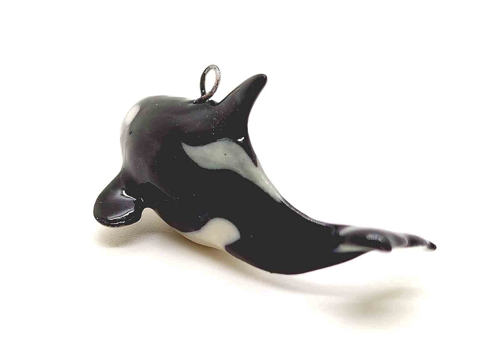 SSJSHOP Whale Orca Micro Tiny Dollhouse Figurines Ceramic Hand Painted Animals Collectible Small Gift Home Garden Decor