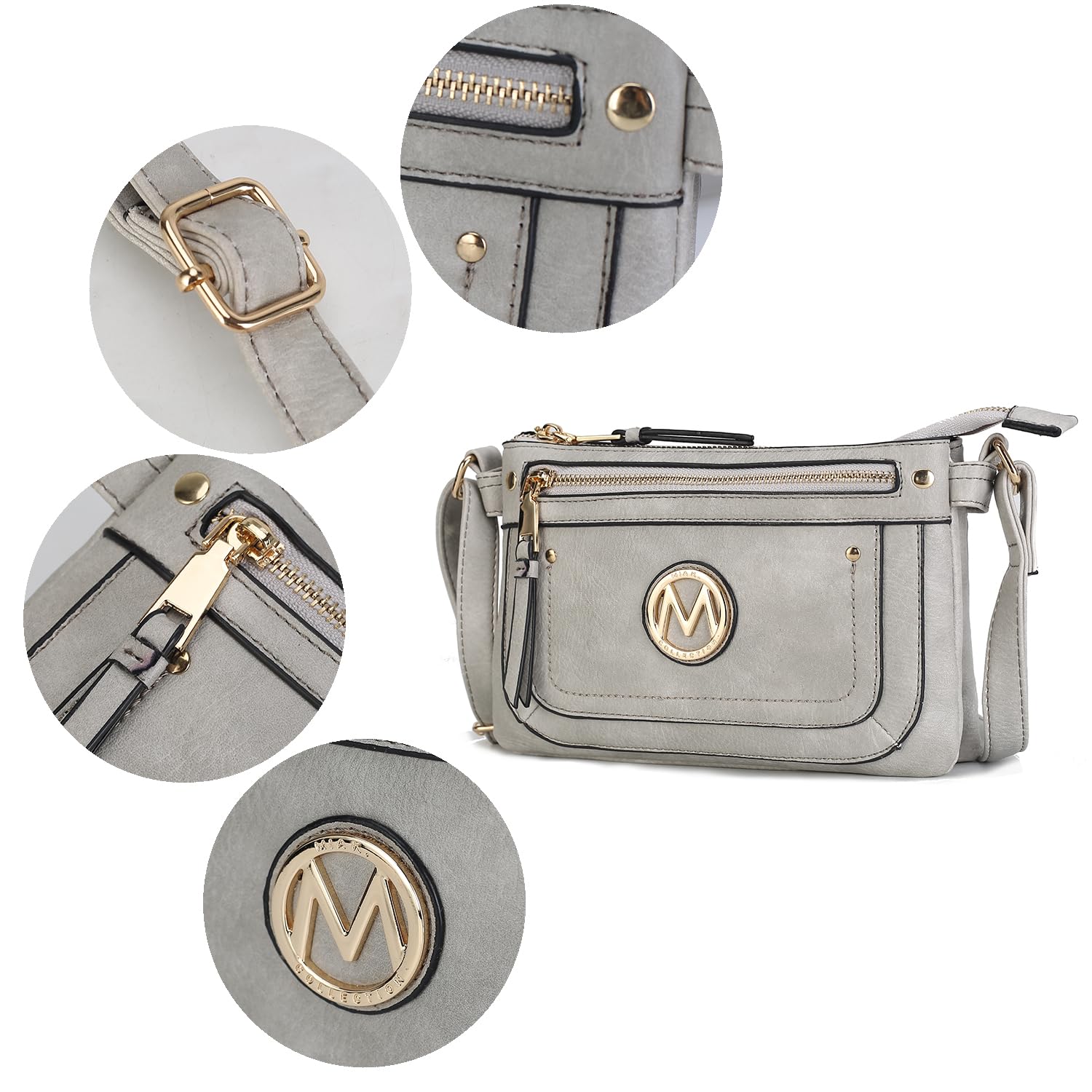 MKF Collection Crossbody bag for women, Adjustable Strap Vegan leather Shoulder Bag messenger Purse by Mia K