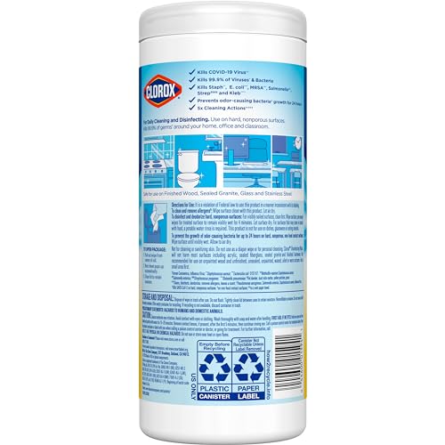 Clorox Disinfecting Wipes, Bleach Free Cleaning Wipes, Crisp Lemon, 35 Count (Package May Vary)