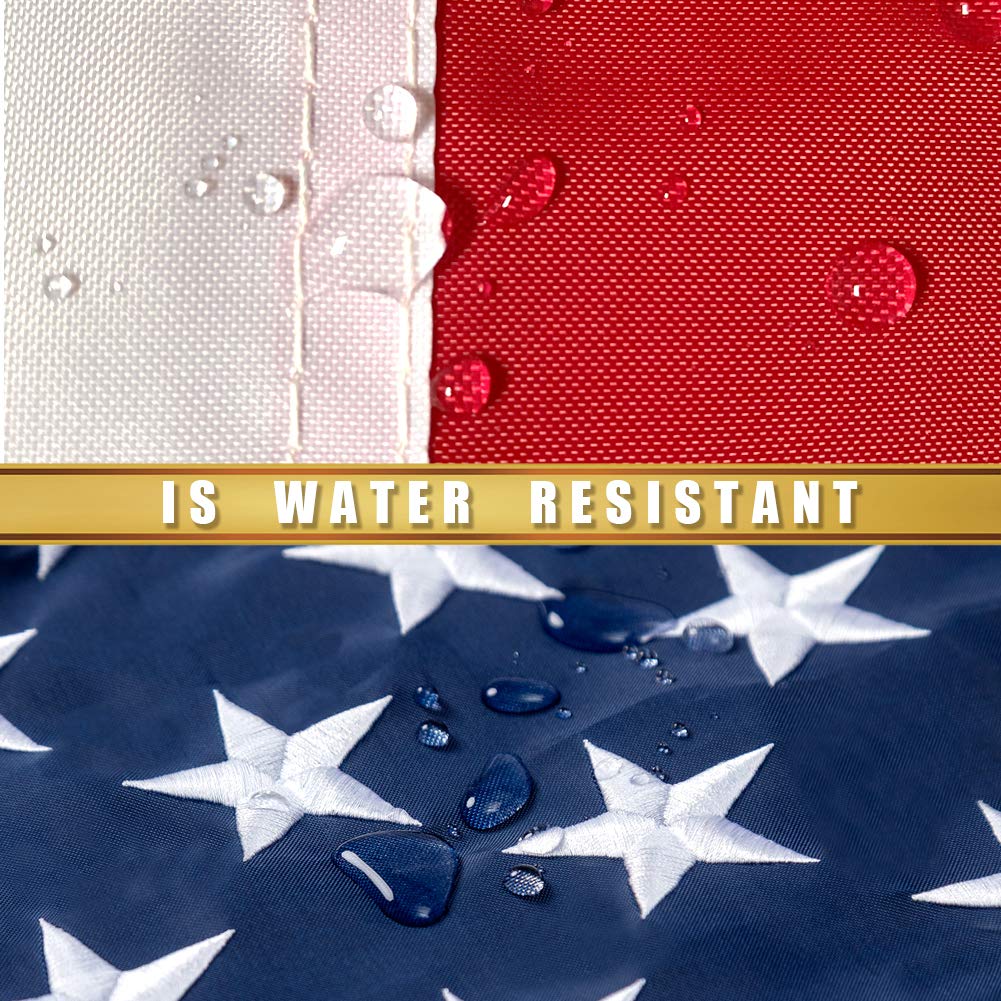 FASO 3×5, USA US, Sewn Stripes,Heavy Duty Durable Outdoors, Brass Grommets,The Best Embroidered Stars American Flags, 3X5 FT, Blue, Red