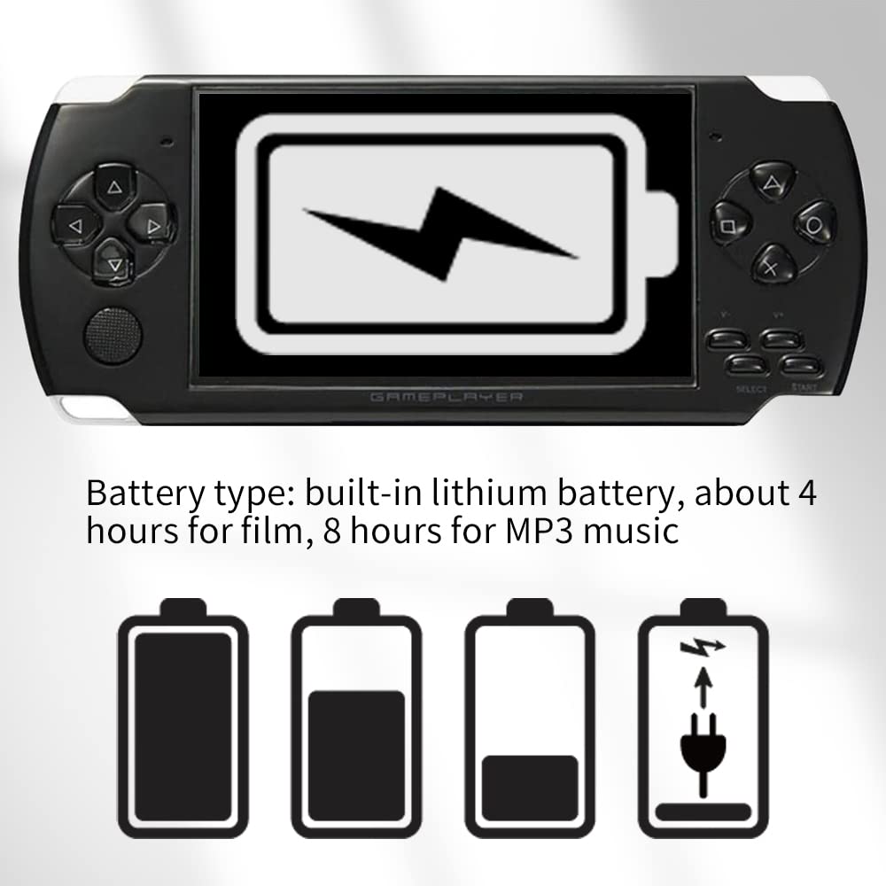 Diketigeey 4.3 inch 8GB Handheld Game Console Built in 1500 Games for Multiple simulators x6 Retro Video Game Console mp3/mp4/Ebook TV Out Portable Game Player Device (Black)