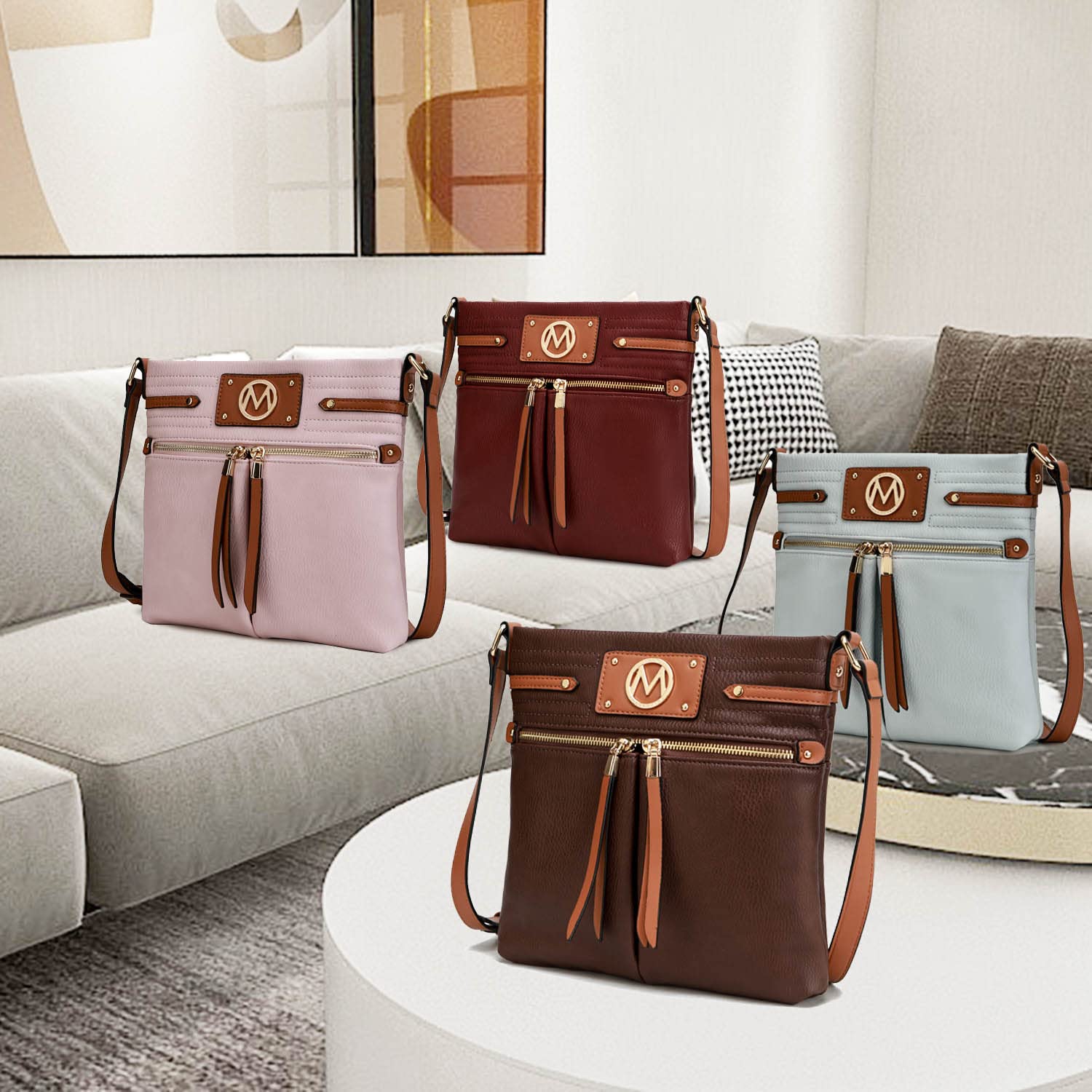 MKF Collection Crossbody Bags for Women Purses, Ladies Medium Over the Shoulder Side Messenger Bag By Mia K