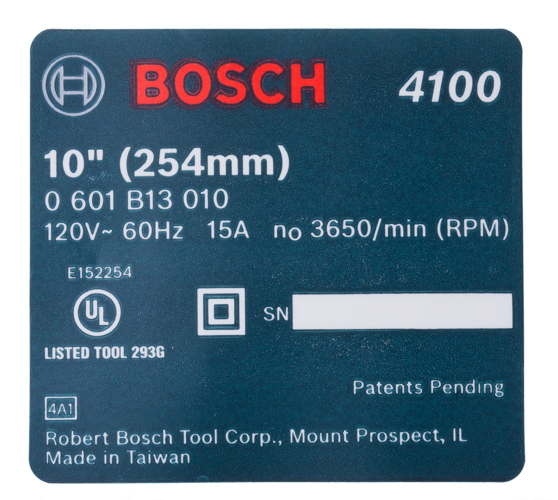 Bosch Parts 2610950039 Nameplate