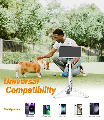 KraftGeek 33" Selfie Stick Tripod with Remote, iPhone and Android Extendable Phone Tripod, 1/4" Screw Mount for Cell Phone, Light, Camera, Anti-Shake Premium Portable Travel Phone Tripod Stand