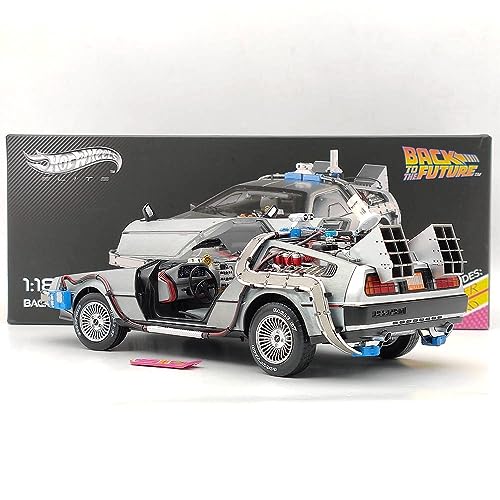 HW 1/18 Elite for Back to The Future Time Machine Ultimate Edition BCJ97 Diecast Car Models Hobbies Collection Gifts