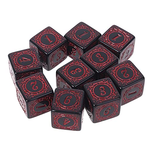 SUWEILE SZSZ 10Pcs D6 Polyhedral Dice Square Edged Numbers 6 Sided Dices Beads Table Board Role Play Game for Bar Club Party 0212 (Color : Green)