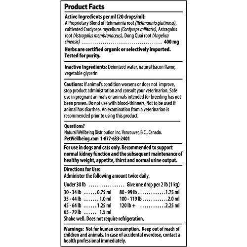 Pet Wellbeing Kidney Support Gold for Dogs - Vet-Formulated - Supports Healthy Kidney Function in Dogs - Natural Herbal Supplement 2 oz (59 ml)
