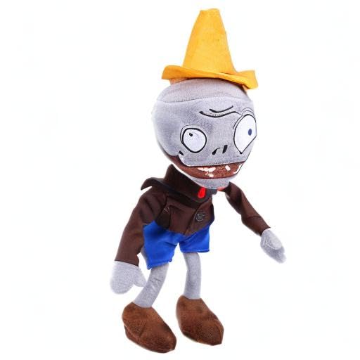 Suyudian 12" 1 PCS PVZ Plant and Zombies Plush Brown Coat Toys Stuffed Soft Doll Roadblock Conehead Zombie New