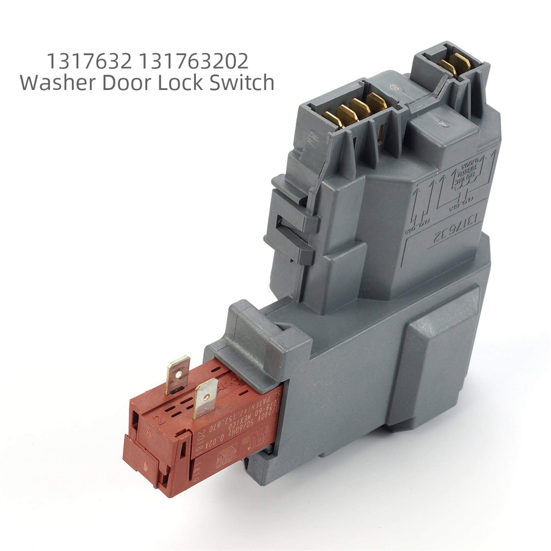 𝐍𝐞𝐰 𝐔𝐩𝐠𝐫𝐚𝐝𝐞131763202 131763256 Washer Doors Lock Latch Switch Assembly, for Electrolux, Frigidaire Affinity White-Westinghouse, Crosley, Gibson, GE. Front Load Washer Switch Part 1317632