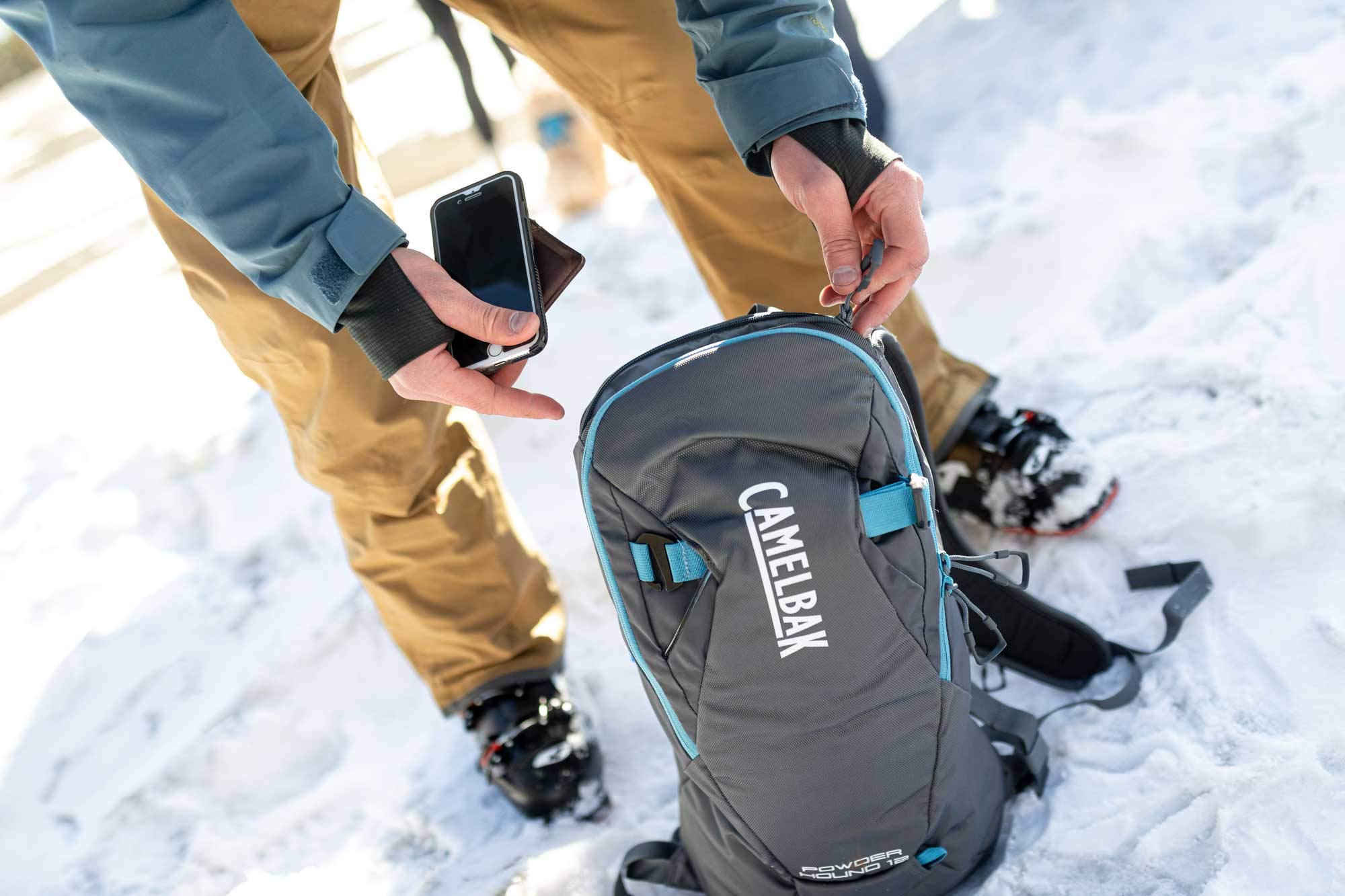 CamelBak Powderhound 12 Hydration Pack, 100oz Graphite/Adriatic Blue
