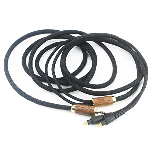 NewFantasia 2.5mm Trrs Balanced Male 6N OCC Copper Silver Plated Cord 2.5mm Balanced Cable Compatible with Audio-Technica ATH-MSR7b ATH-SR9 ATH-ESW990H ATH-AP2000Ti Headphone Walnut Wood Shell