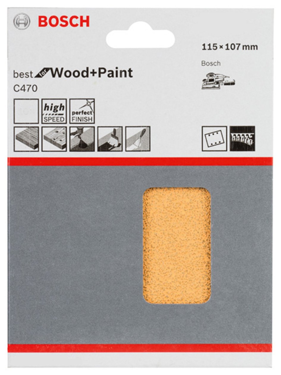 Bosch Professional 2608607455 Wood Top Velcro 6 hole115x107 G40, 115 x 107 mm