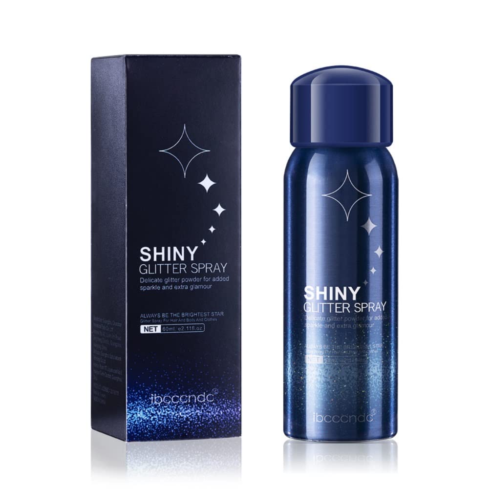 Body Glitter Spray,Glitter Spray for Hair and Body,Glitter Hair Spray for Clothes,Long-Lasting Body Shimmer Spray Suitable for Stage,Festival Rave and Makeup Prom-60ML