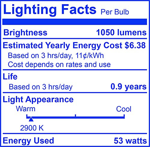 Bulbrite 53A19CL/ECO Eco-Friendly Halogen 53W A19, Clear, 2-Pack