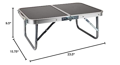 Mind Reader Woodland Collection, Portable Laptop Desk/Breakfast Table, Collapsible, Portable, Folding Table and Legs, 23.5" L x 16" W x 10" H, Black