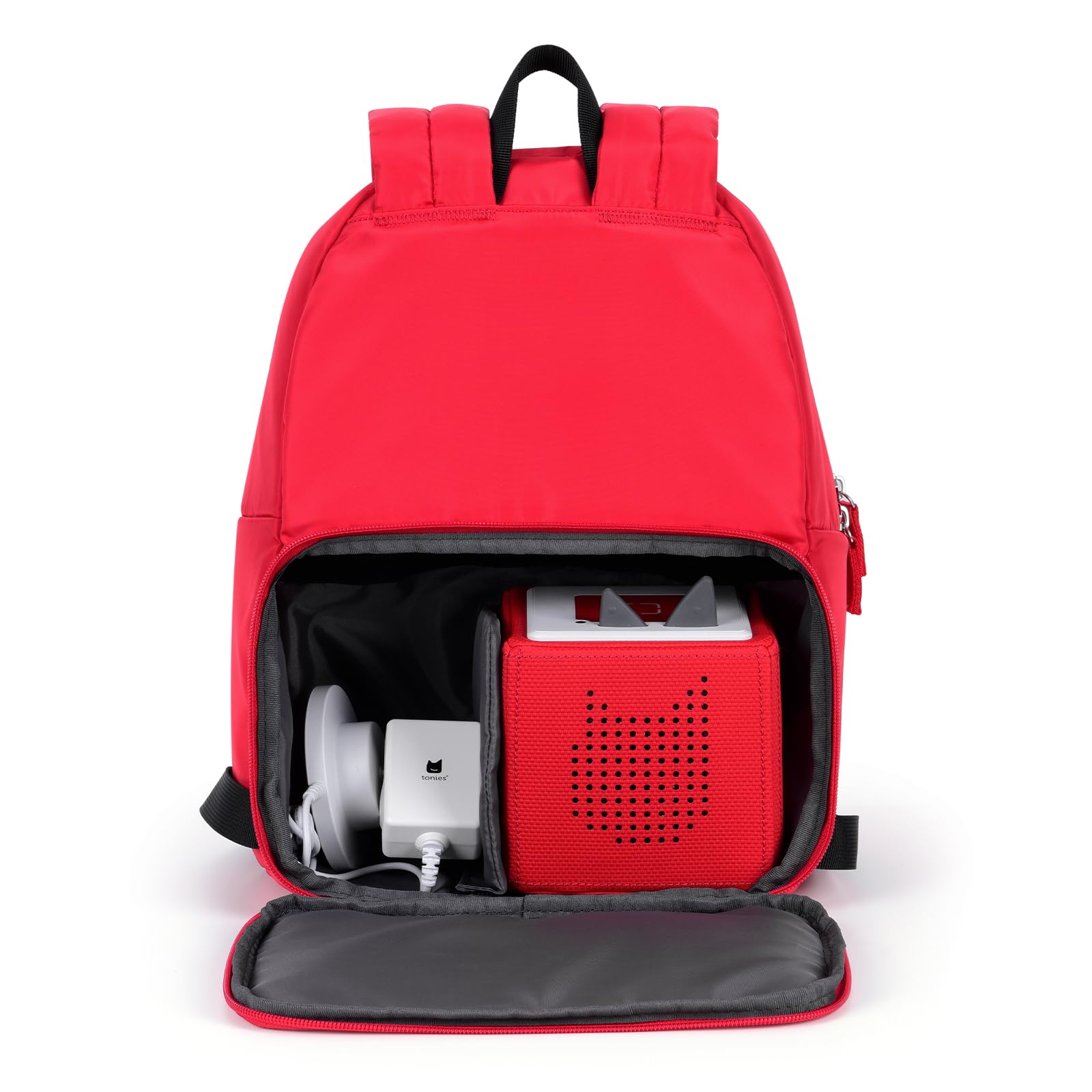 DDgro Carrying Storage Backpack for Toniebox Starter Set, Travel Bag for Toniebox, Tonie Characters, Headphone and Charging Station. (Red)