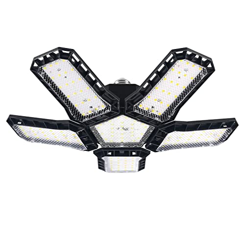 LIGHTSTARTER 1 Pack LED Garage Light 120W Led Shop Light 12000LM 6500K Garage Lights Ceiling Led with 5+1 Deformable Ultra Bright Panel for Garage, Workshop E26/E27 Compatible (1 Pack-120W)