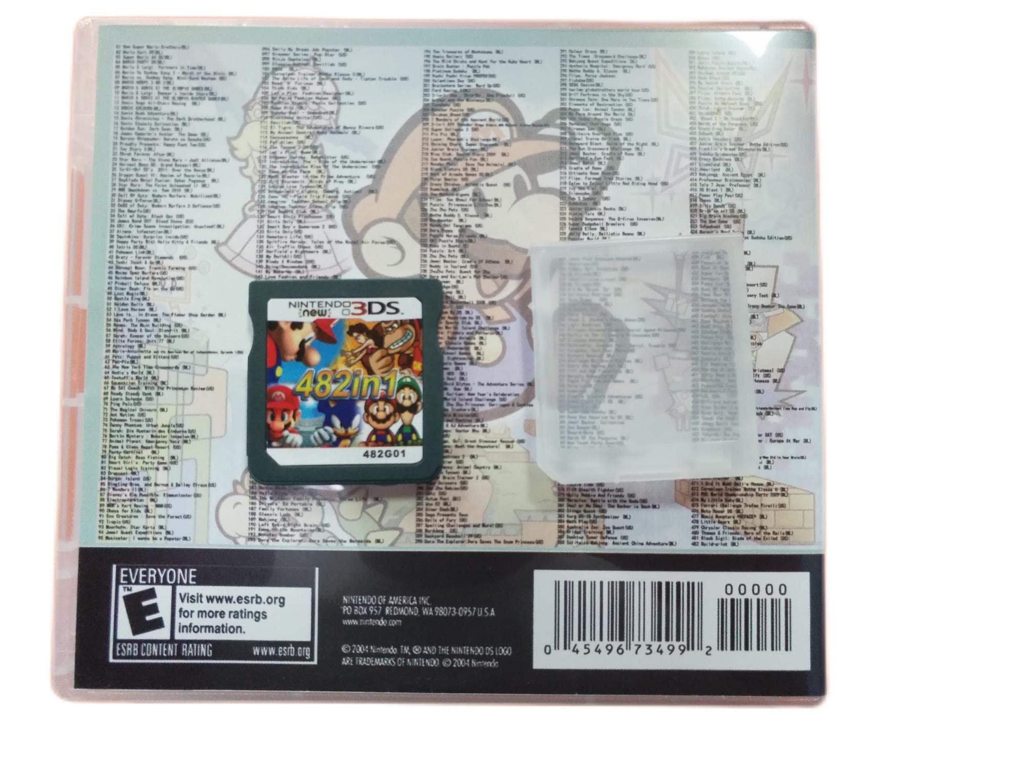 BRIGHTSTRONG 482 in 1 Game Card,Super Game Combo Cartridge,Game Card Contain 482 Classic Nostalgic Games,Suitable for DS/2DS/3DS Game Consoles