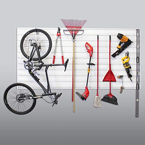 Proslat 88102 Heavy Duty PVC Slatwall Garage Organizer, 8-Feet by 4-Feet Section, White