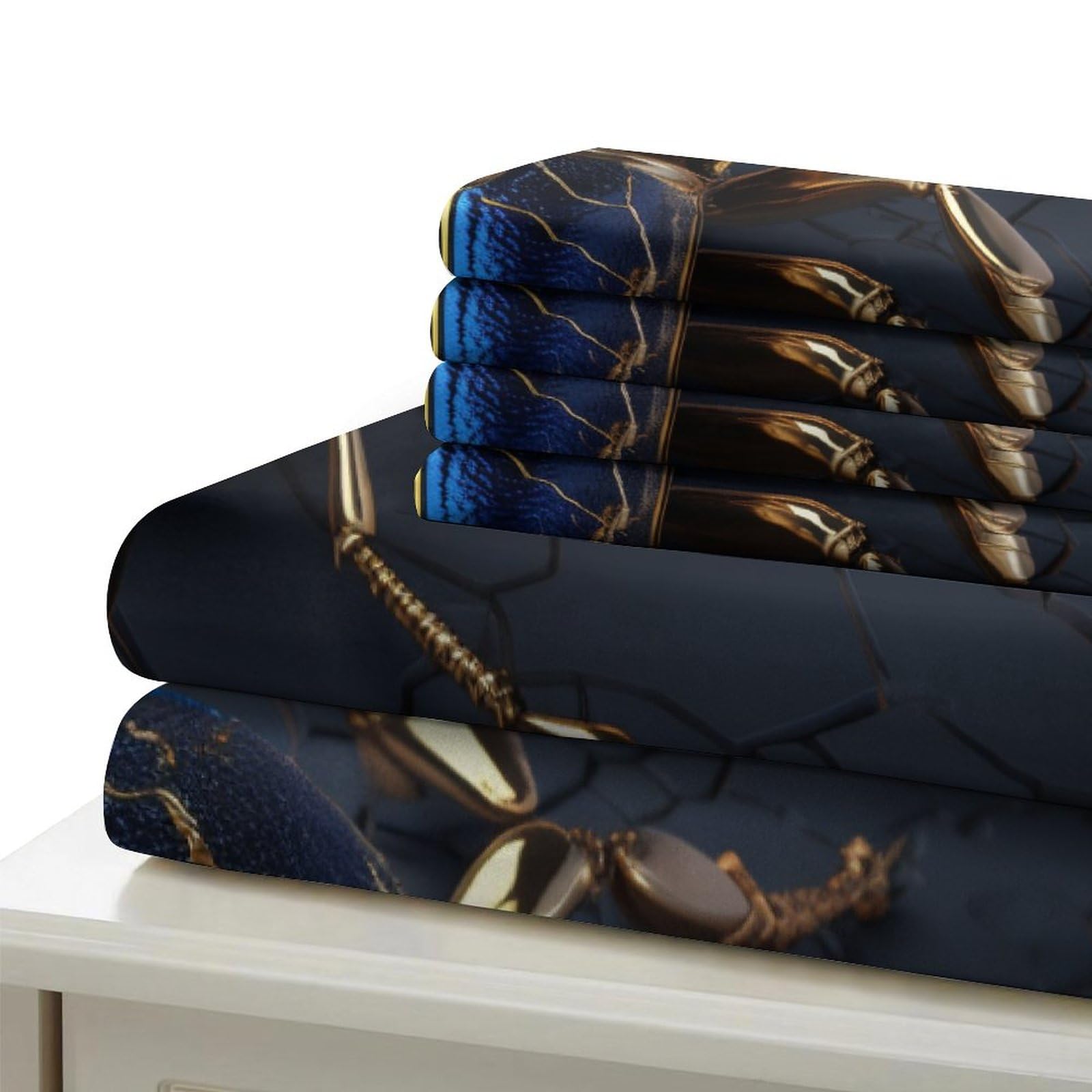 EVMILA Blue Beetle 3D Print Insects Comforter Covers Duvet Cover for Boys Girls Quilt Cover Bedding Set with Zipper Closure with Pillow Cases Soft Microfiber 3 Pieces Twin(173x218cm)