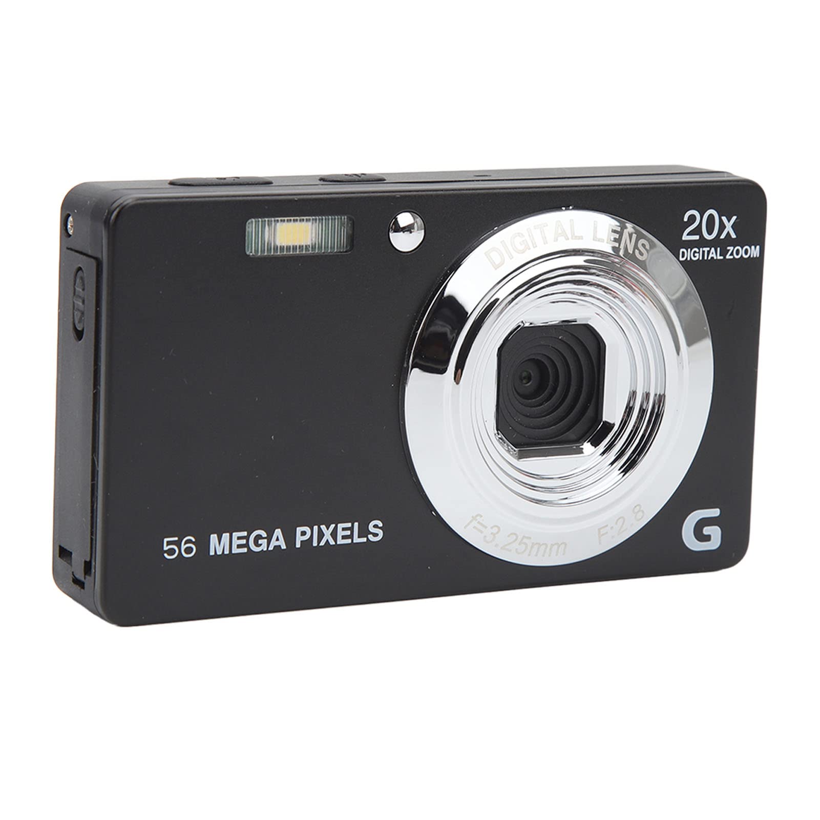 Camera, 2.7 Inch Digital Camera 56MP 4K 20X Continuous Shooting High Definition Flash for Kids Travel (Black)