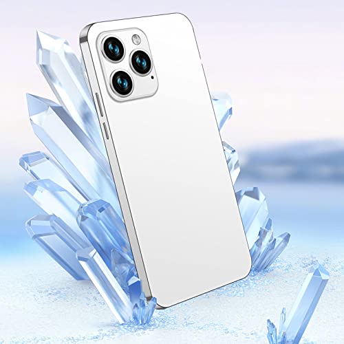 GOWENIC I14pro Plus Unlocked Phone, 6.1inch HD Screen Face Unlock Smartphone for Android 11, Dual SIM, 4G/64GB, GPS, Dual Camera 4G GSM Net Phone, Support 128G Memory Card, 4001mAh Battery(White)