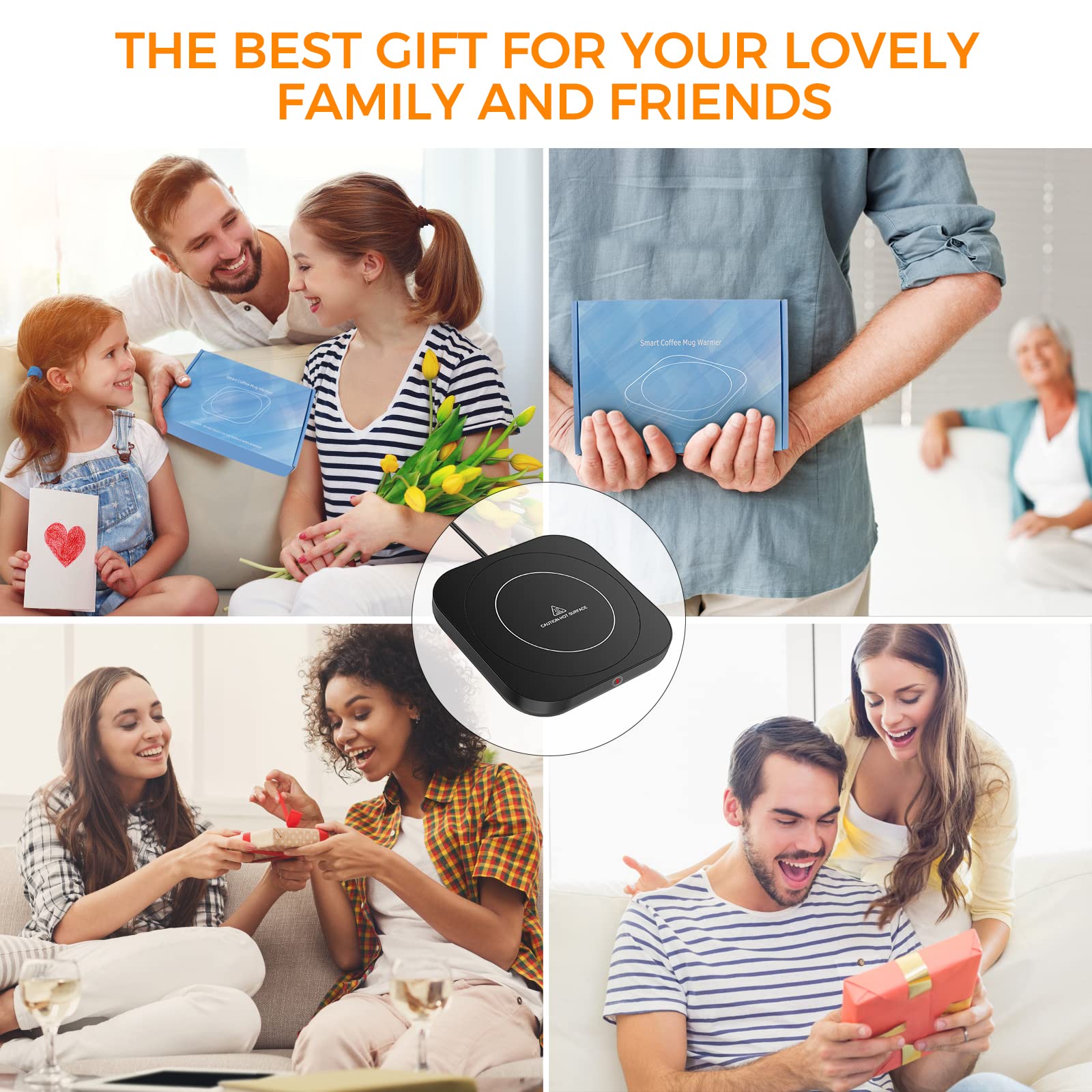 Coffee Mug Warmer for Desk, Coffee Warmer with 3 Temperature Settings, Coffee Cup Warmer for Desk Auto Shut Off, Waterproof Coffee Warmer for Desk with Touch Tech & Enlarged Heating Plate, Best Gift