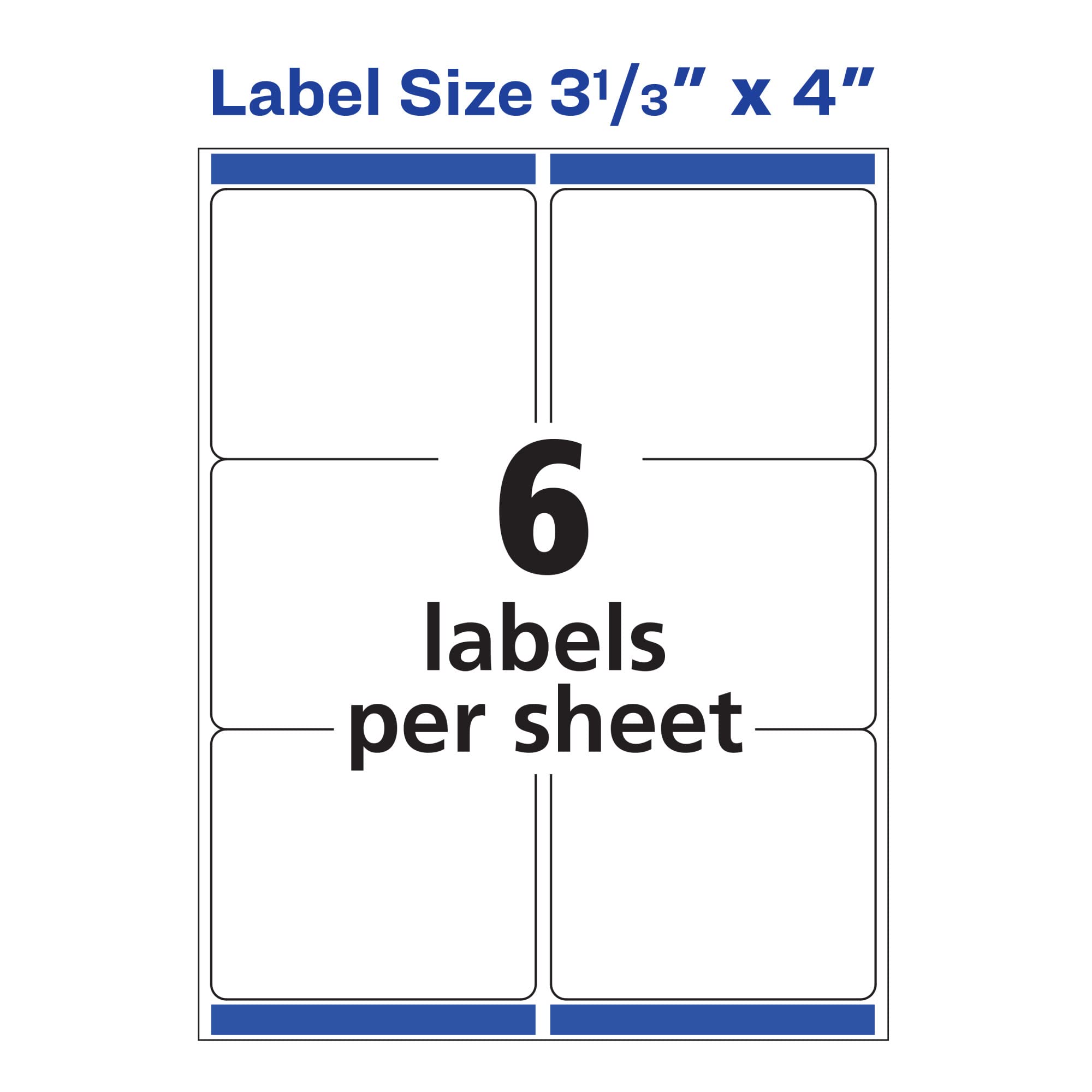 Avery Repositionable Printable Shipping Labels with Sure Feed, 3-1/3" x 4", White, 600 Blank Mailing Labels (58164)