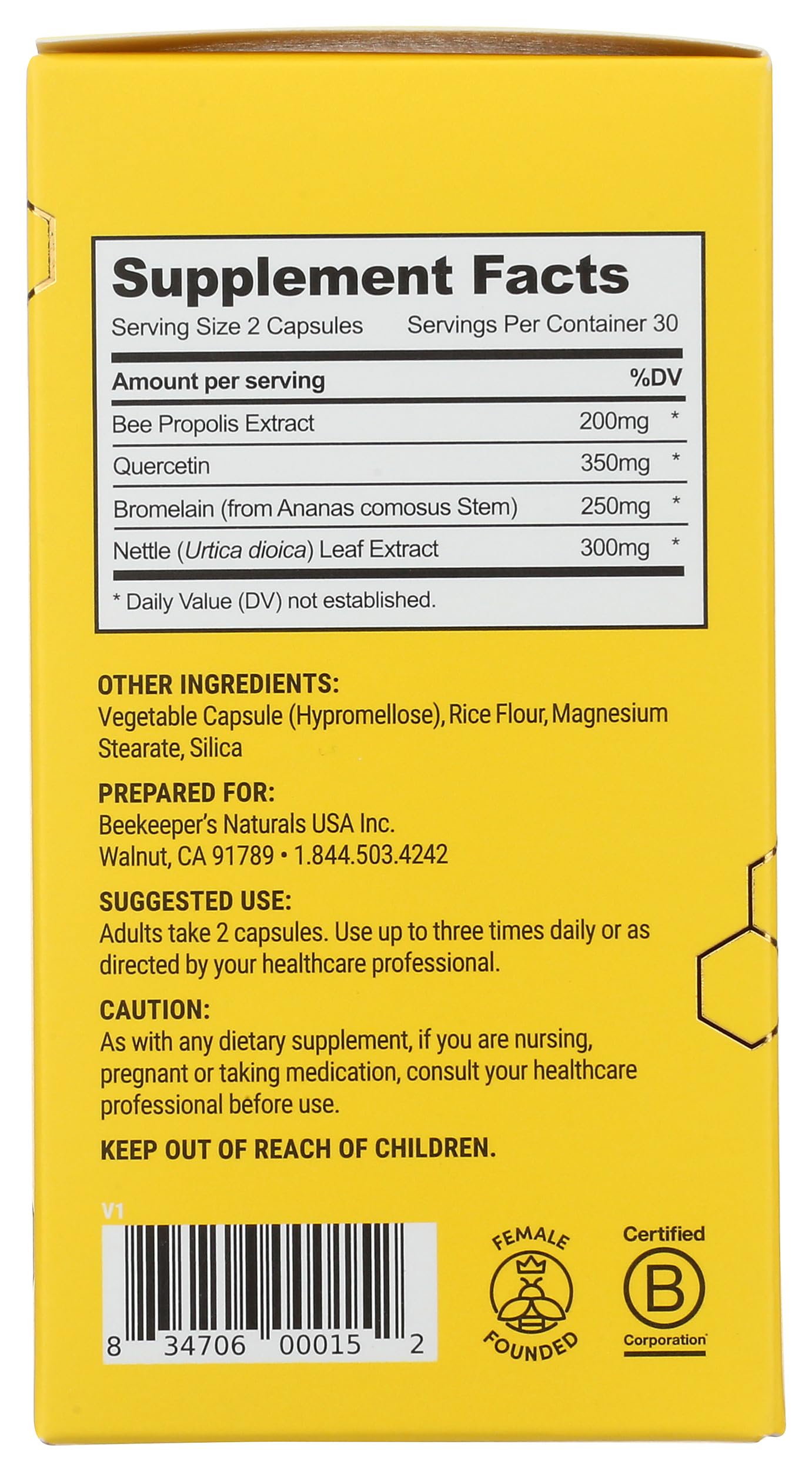 Beekeepers Naturals Propolis Sinus Support, 60 CT