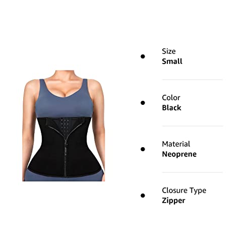 Reamphy Waist Trainer Corset Women Workout Trimmer Sweat Sports Girdle Belt Body Shaper (Black,L)