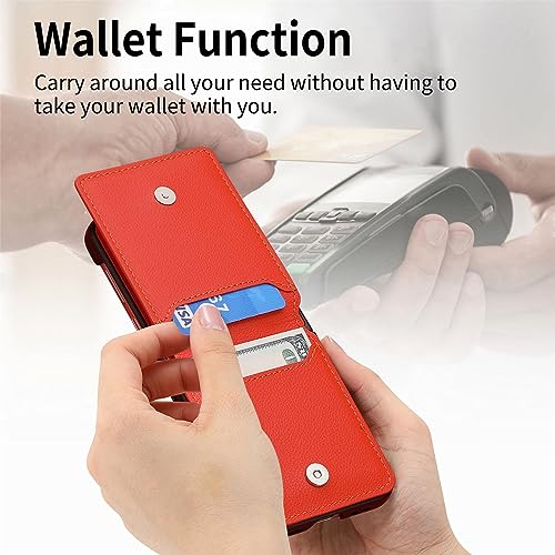 protective filp case Compatible with Samsung Galaxy Z Flip 5 Wallet Case with Ring, Galaxy Z Flip 5 2023 Case with Card Holder Premium PU Leather Protective Phone Case Cover ,Slim Protection Shockproo
