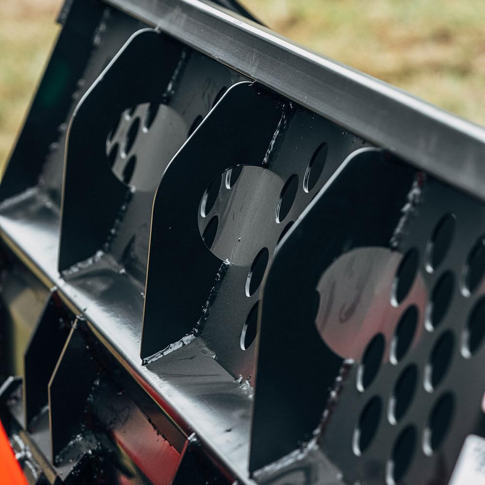 Titan Attachments 84" Bucket Attachment, Tractor & Skid Steer Quick Tach Accessory, High Volume Light Material Bucket, 0.5" Thick Skid Steer & Tractor Bucket Cutting Edge, for Snow & Light Materials